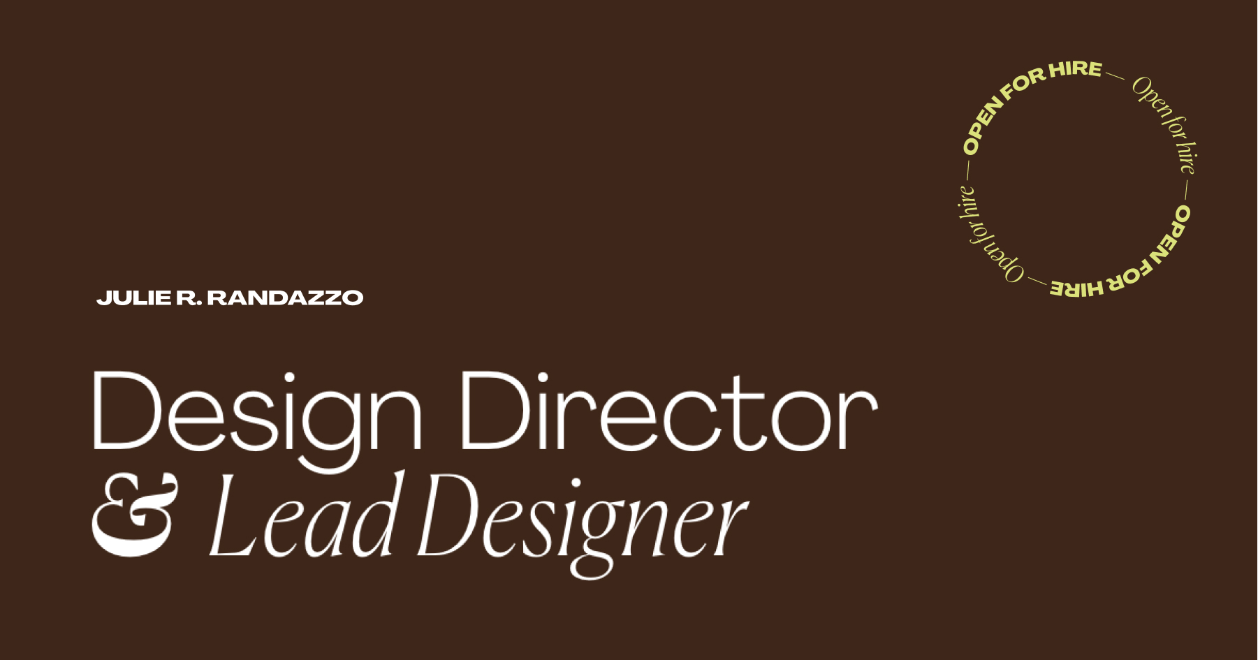 Julie Randazzo | Design Director & Lead Designer